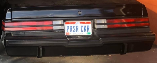 Nasty V6 Personal Buick License Plates!