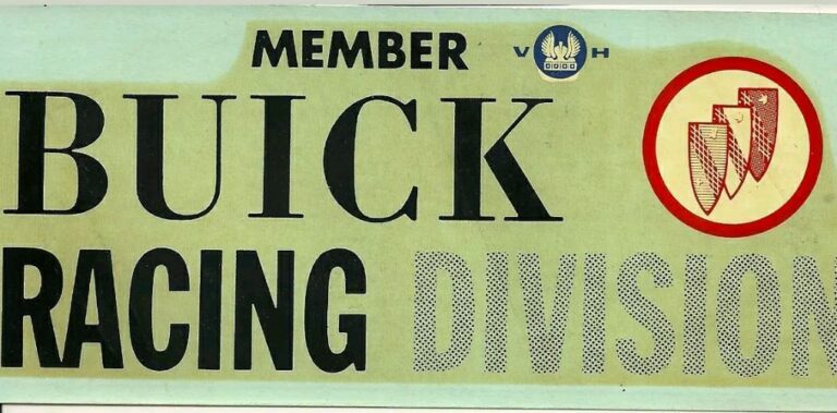 Cool Buick Motor Division Motorsports Racing Factory Decals