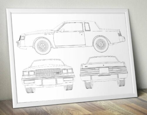 1986 & 1987 Buick Grand National & GNX Drawings & Posters
