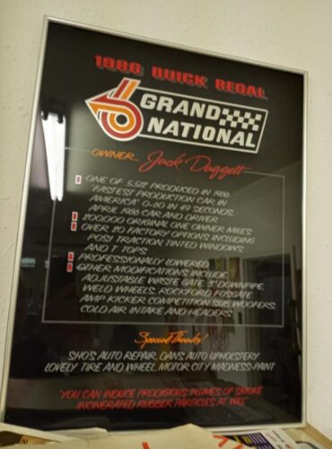 Car Show Display Signs For Buick Grand National